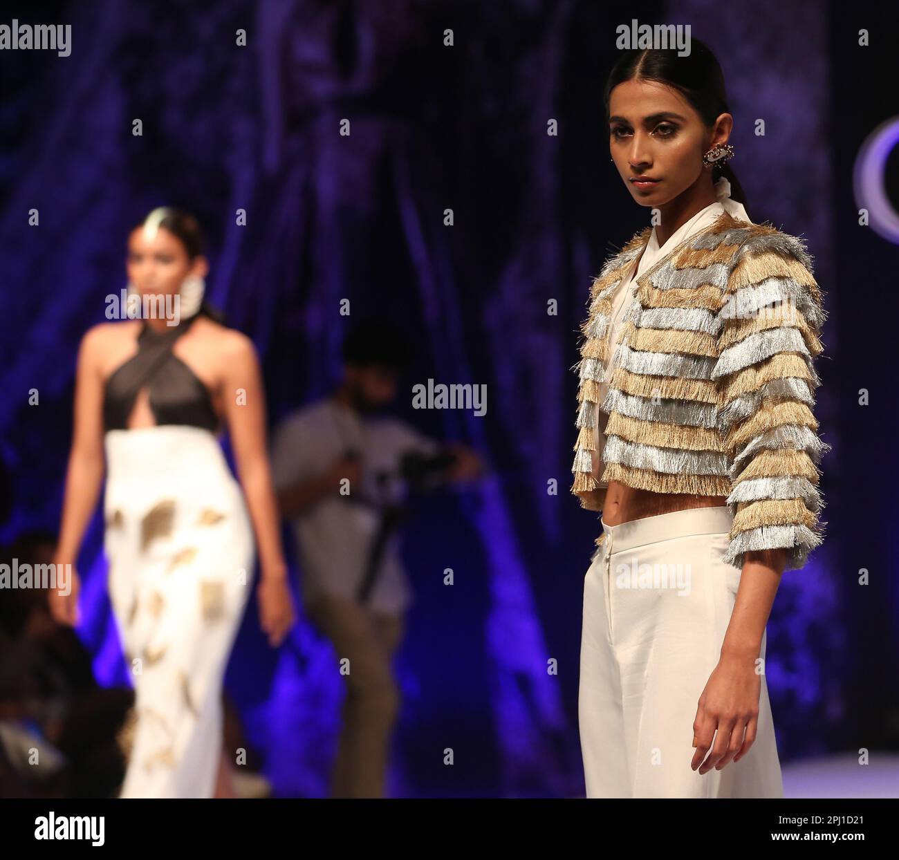 Colombo, Sri Lanka. 30th Mar, 2023. A model is presenting a creation by ...