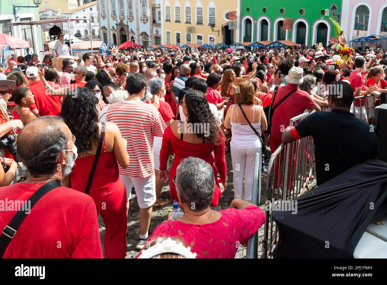 Salvador, Bahia, Brazil - December 04, 2022: Crowd of Catholics attend ...