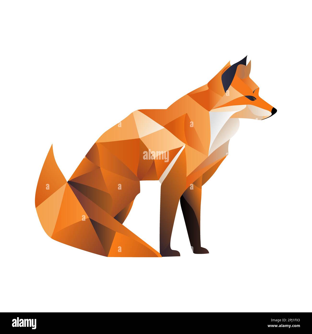 Fox logo design. Abstract colorful polygonal fox image. Calm fox. Vector illustration Stock ...