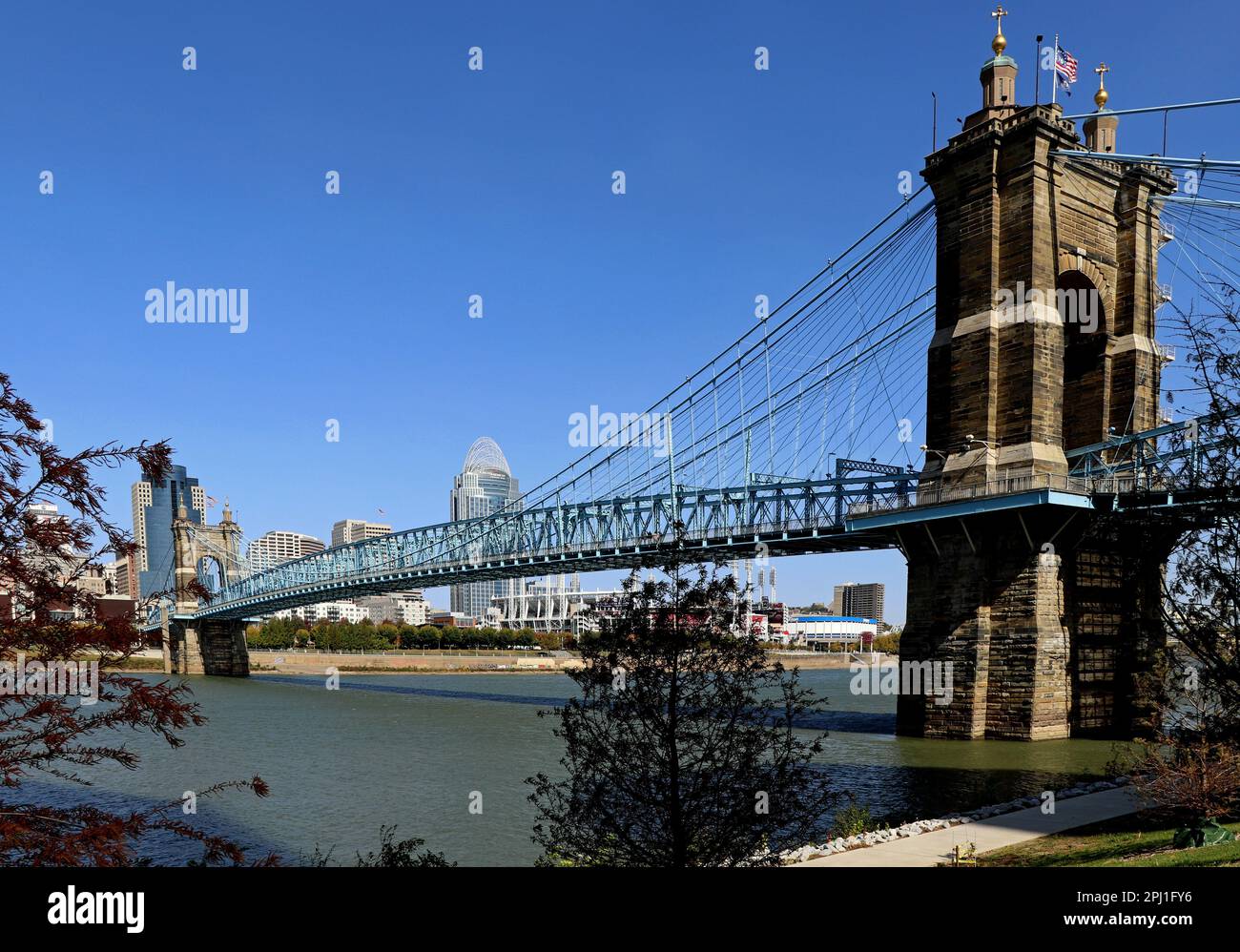 The John A. Roebling Suspension Bridge is a suspension bridge that ...