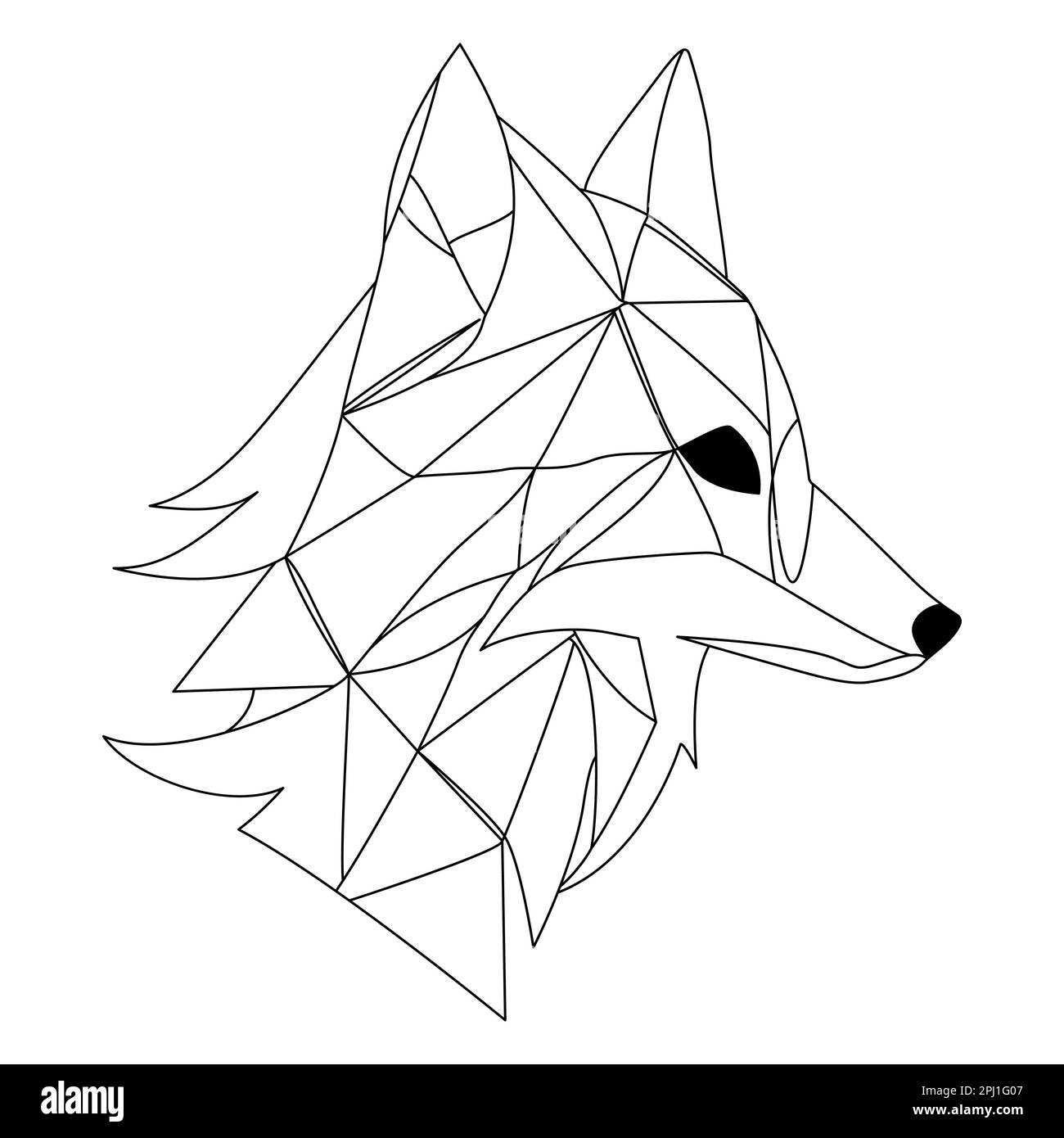 Fox logo design. Abstract black polygon fox head. Calm fox face. Vector illustration Stock ...