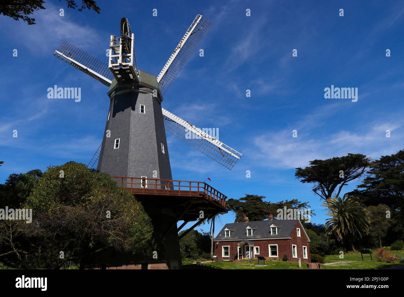 The Murphy Windmill is a functioning windmill in Golden Gate Park, San ...