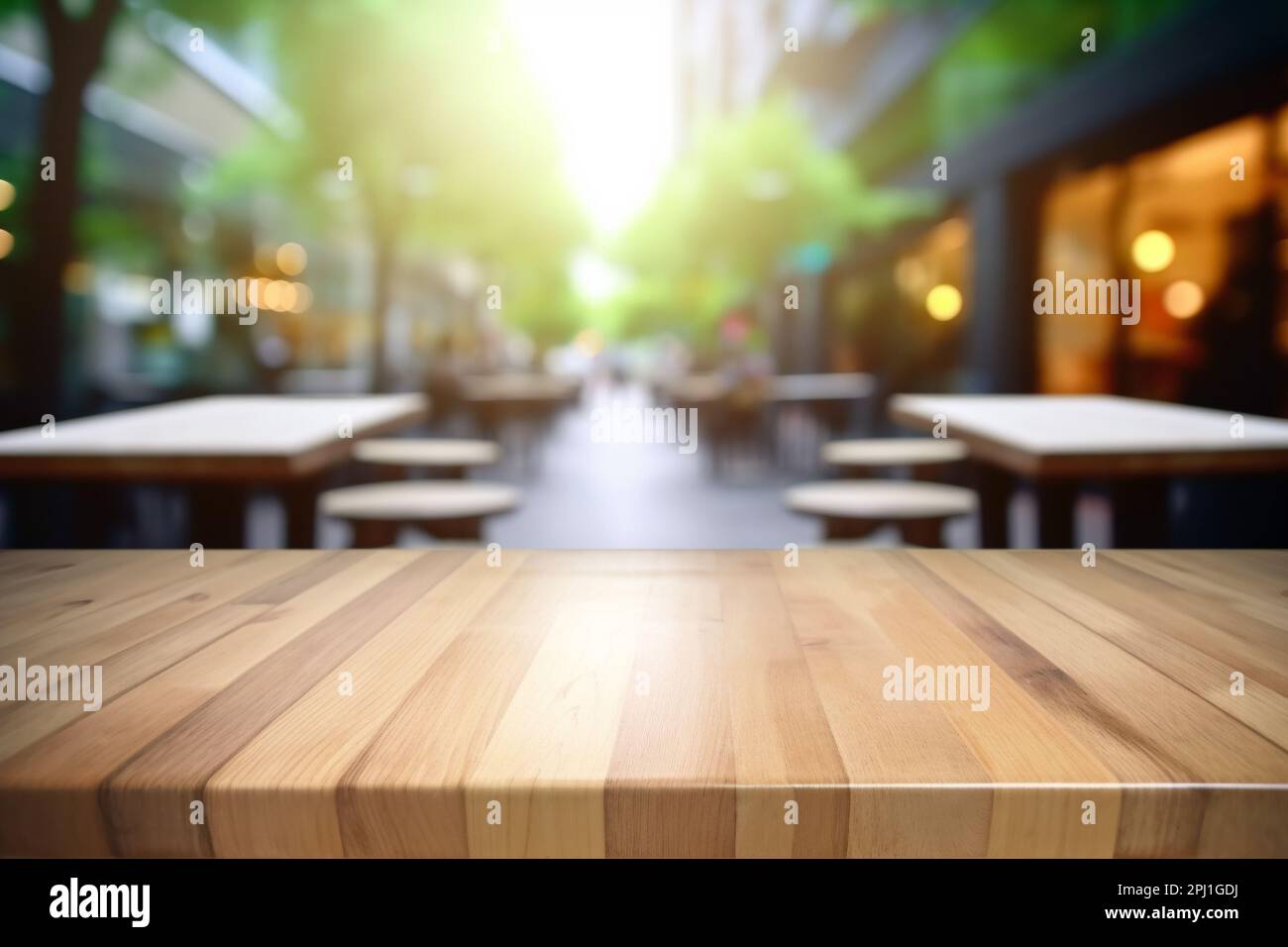 Empty table blurred store hi-res stock photography and images - Alamy