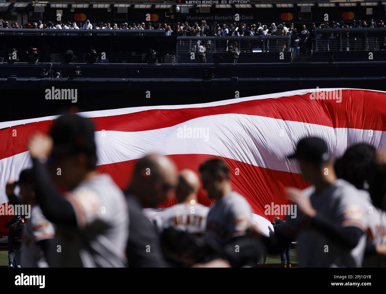 Bronx, United States. 30th Mar, 2023. San Francisco Giants players get ...