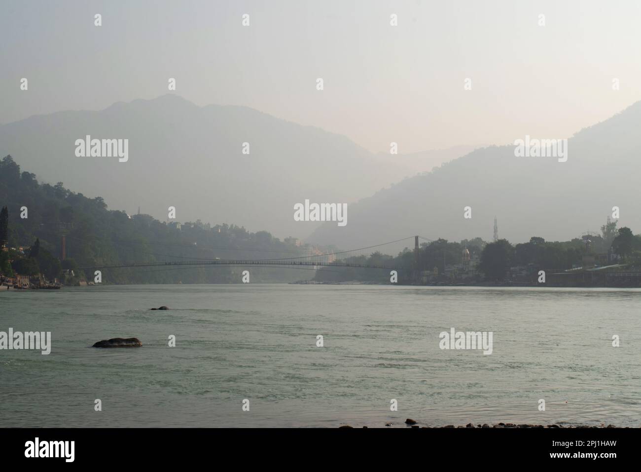 Rishikesh winter view of ganga river and mountain Stock Photo - Alamy