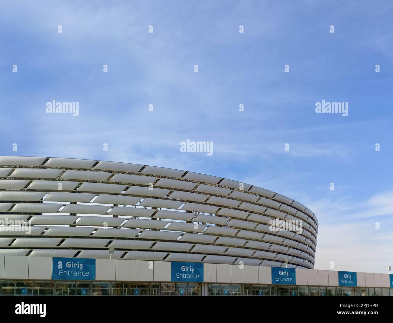 Entrance to a football match at the Olympic Stadium, Baku, Azerbaijan ...