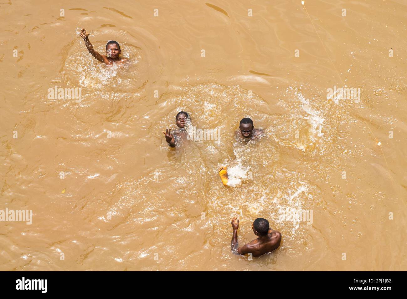 Boys swimming at a river. Abuja, Nigeria Stock Photo - Alamy