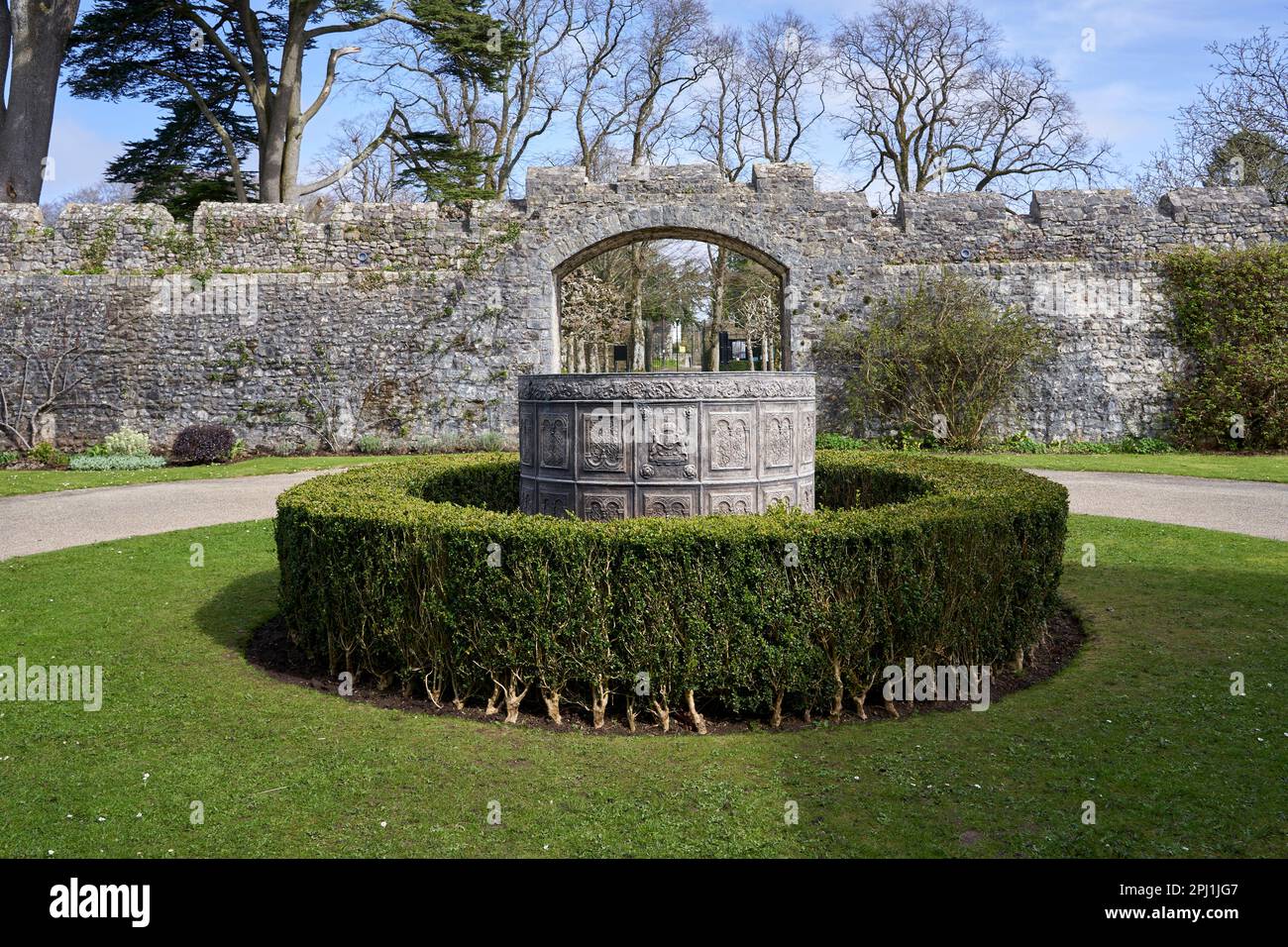 Lead cistern outside St Fagans Castle, St Fagans Museum of History. One ...