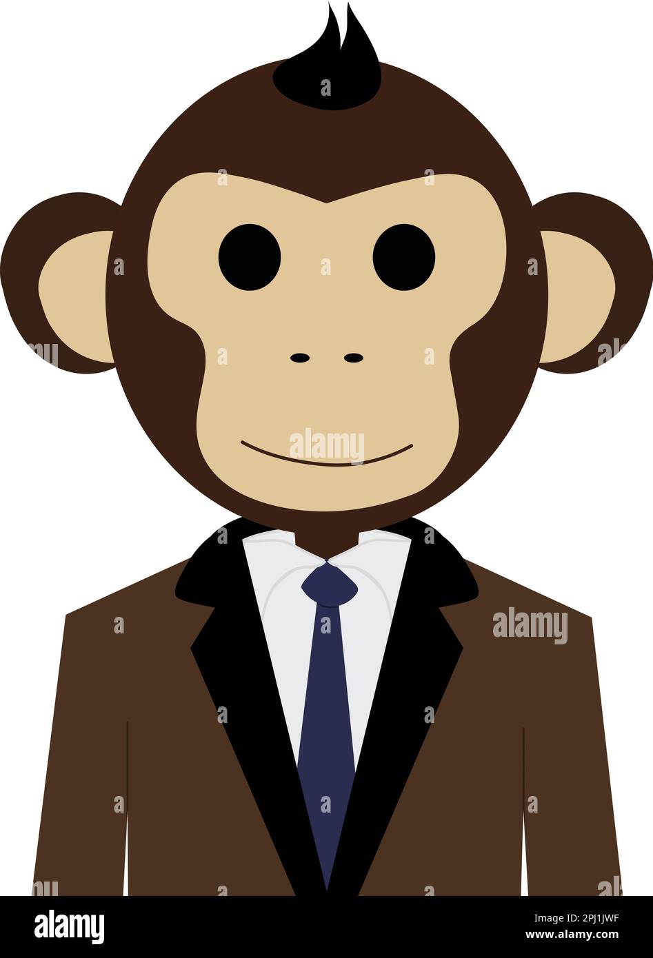 Smiling Cute Monkey in a Business Suit Illustration Stock Photo - Alamy