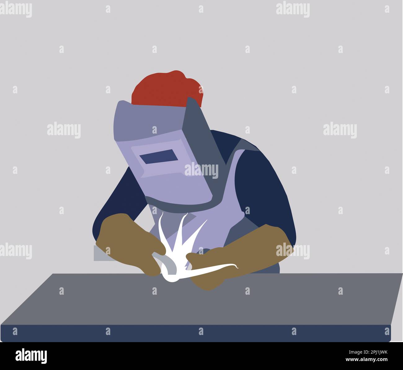 Male Welder Vector Illustration Stock Photo - Alamy
