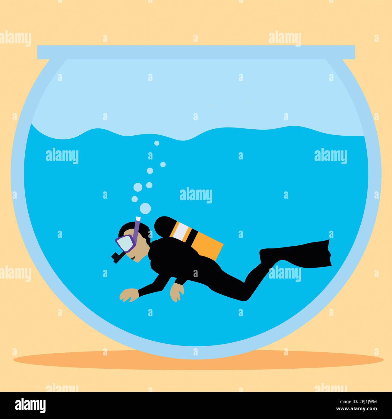 Scuba diver cartoon illustration hi-res stock photography and images ...