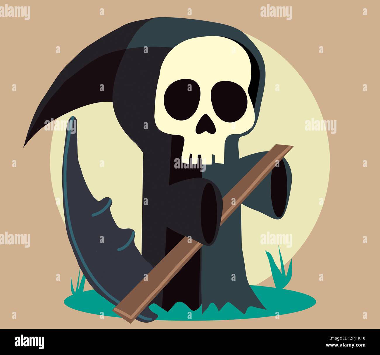 Cute Little Grim Reaper Vector Illustration White Background Stock Photo - Alamy