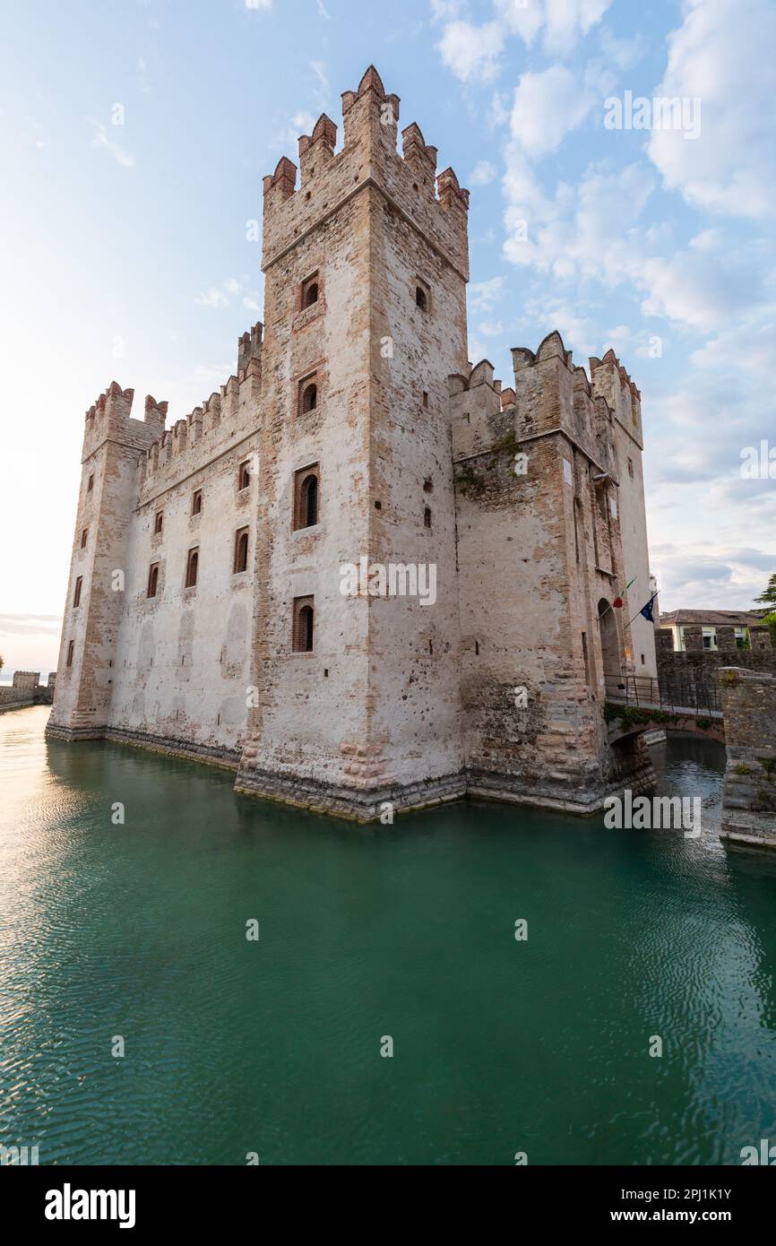Sirmione, Italy - June 2022: Sirmione castle on Garda lake. Scenic ...