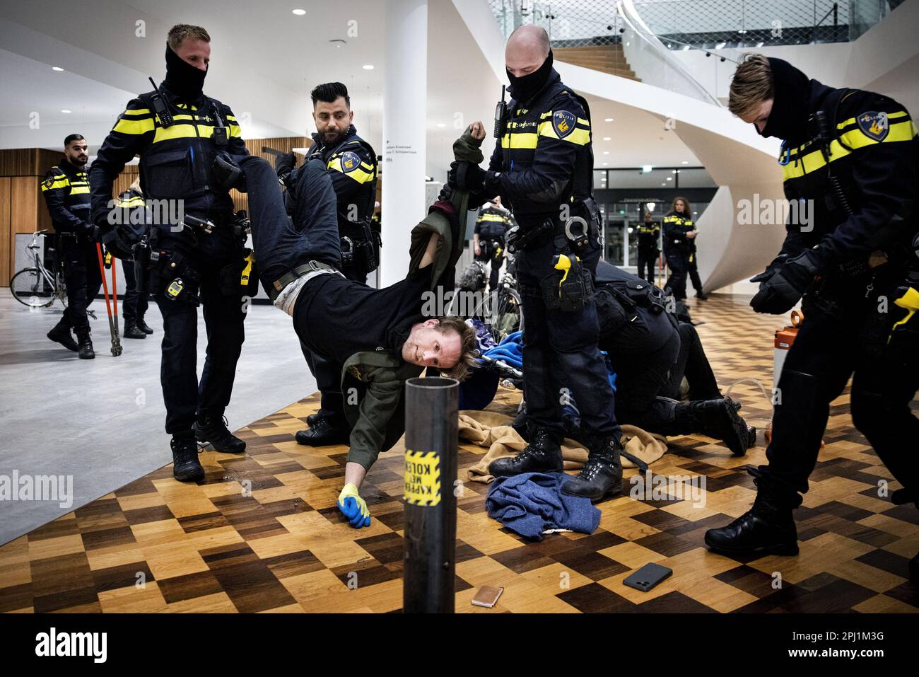 AMSTERDAM - Extinction Rebellion climate activists are removed from the ...
