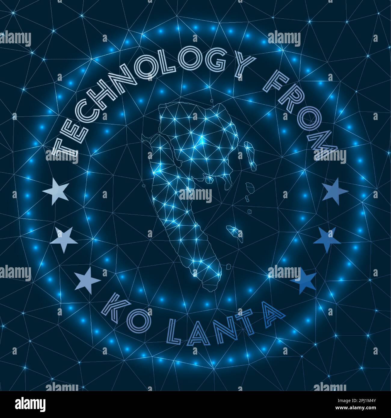 Technology From Ko Lanta. Futuristic geometric badge of the island ...