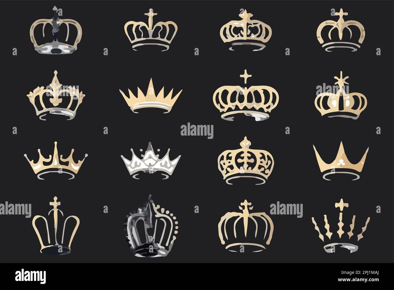 Silhouettes of ancient crowns Stock Vector Images - Alamy