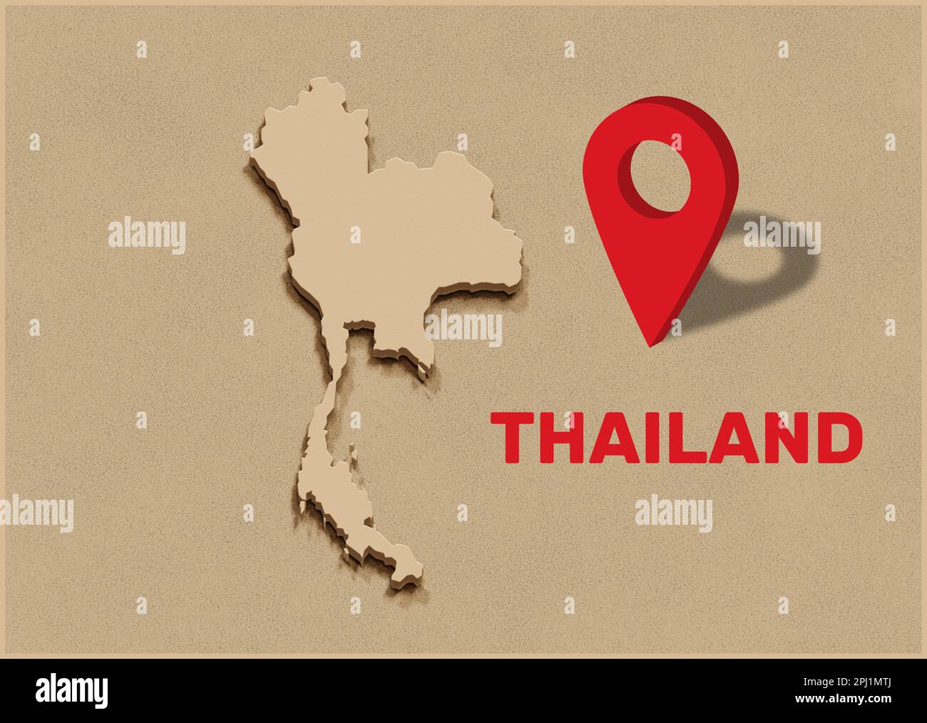 Thailand national 3d map Stock Photo - Alamy