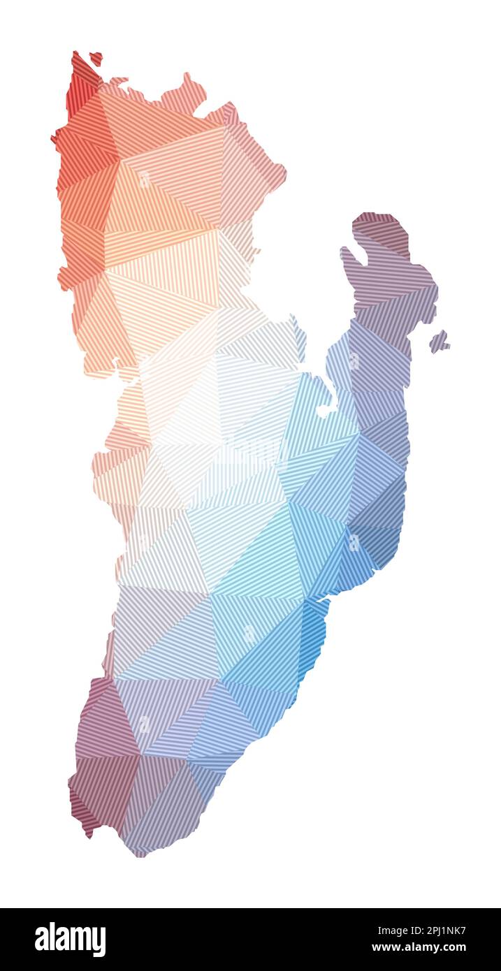 Map of Kadan Kyun. Low poly illustration of the island. Geometric ...