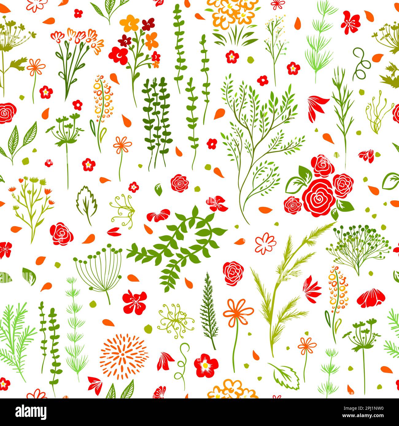 Seamless pattern small wild flowers. Vector illustration Stock Vector Image & Art - Alamy