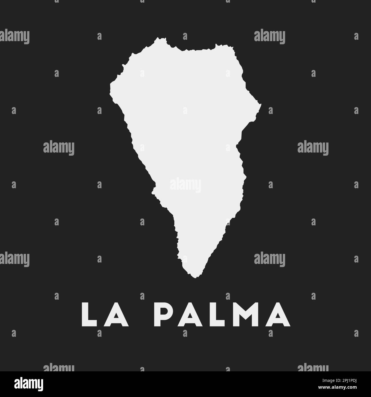 La Palma icon. Island map on dark background. Stylish La Palma map with ...
