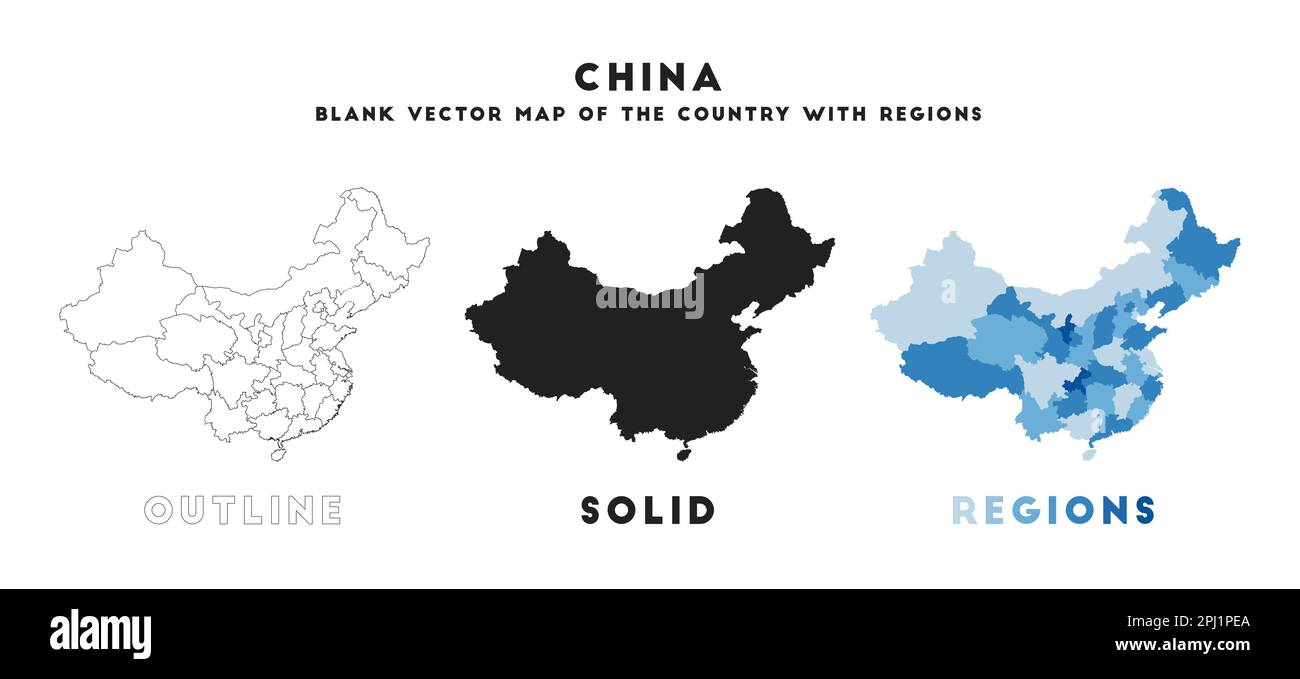 China map. Borders of China for your infographic. Vector country shape ...