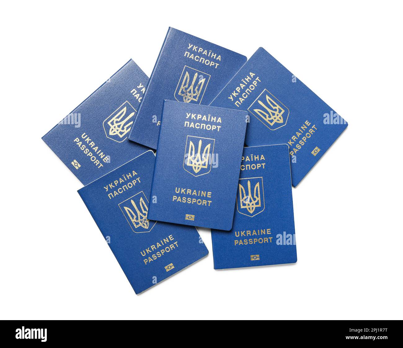 Ukrainian passports on white background Stock Photo - Alamy
