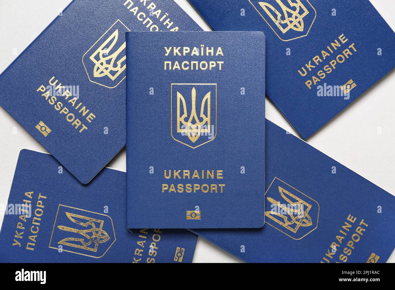 Ukrainian passports on white background, closeup Stock Photo - Alamy