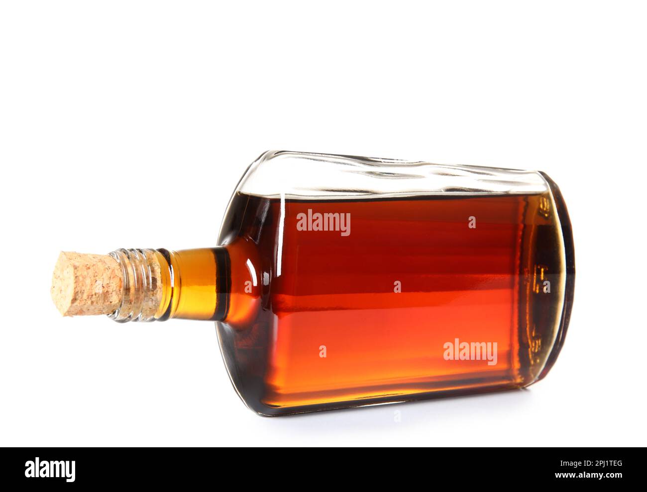 Bottle of rum on white background Stock Photo - Alamy