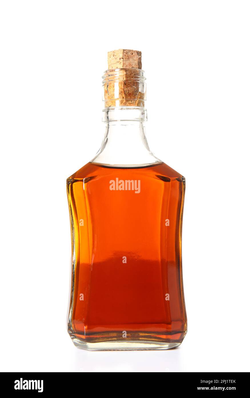 Bottle of rum on white background Stock Photo - Alamy