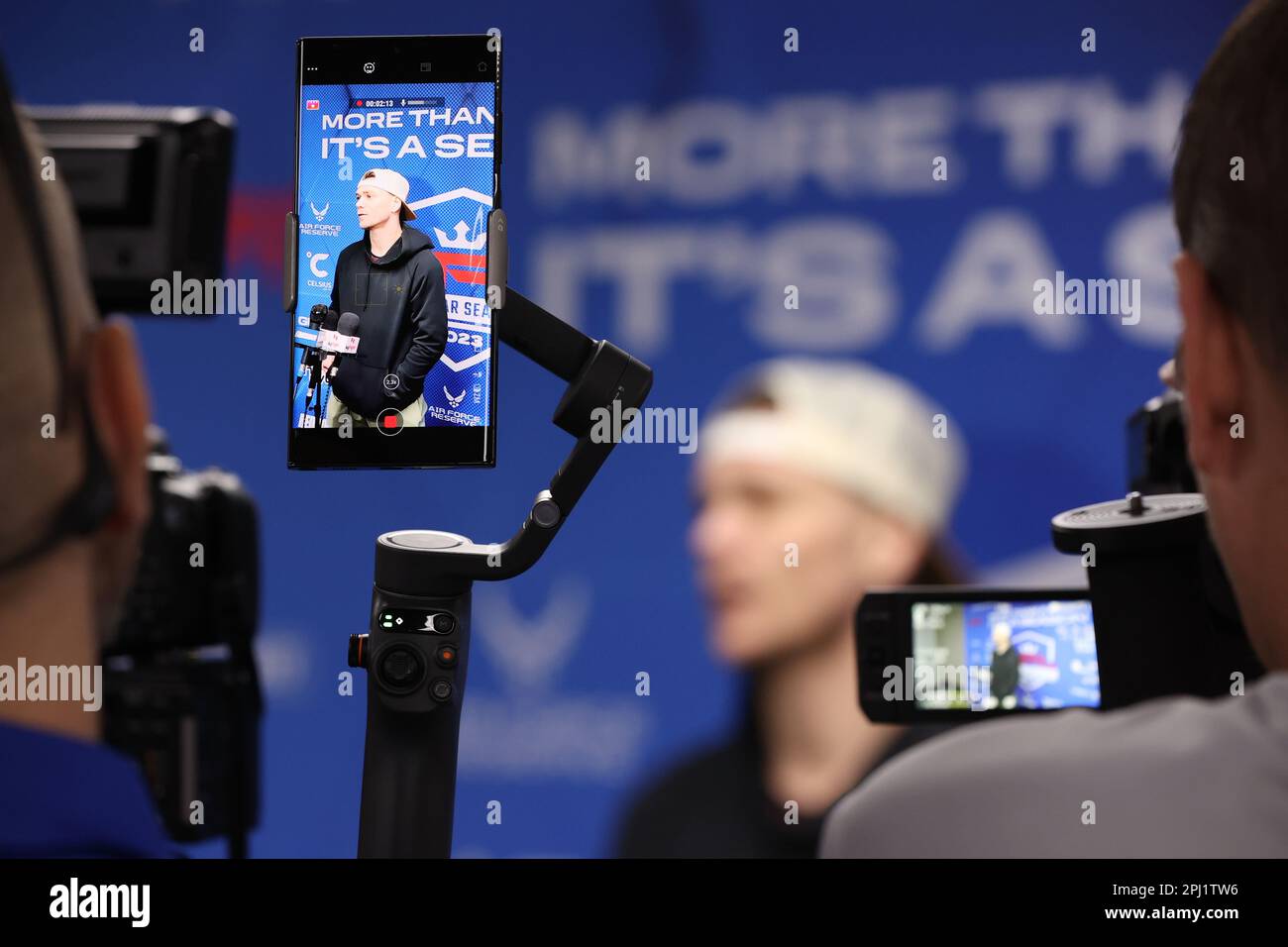 Las Vegas, NV, USA. 30th Mar, 2023. Featherweight Chris Wade speaks to ...