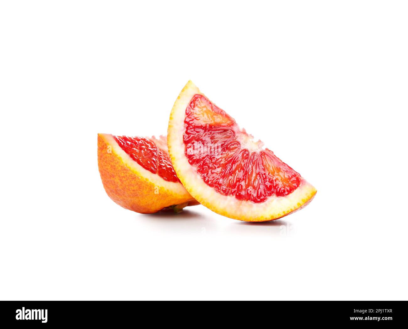 Tasty slices of blood orange fruit on white background Stock Photo - Alamy