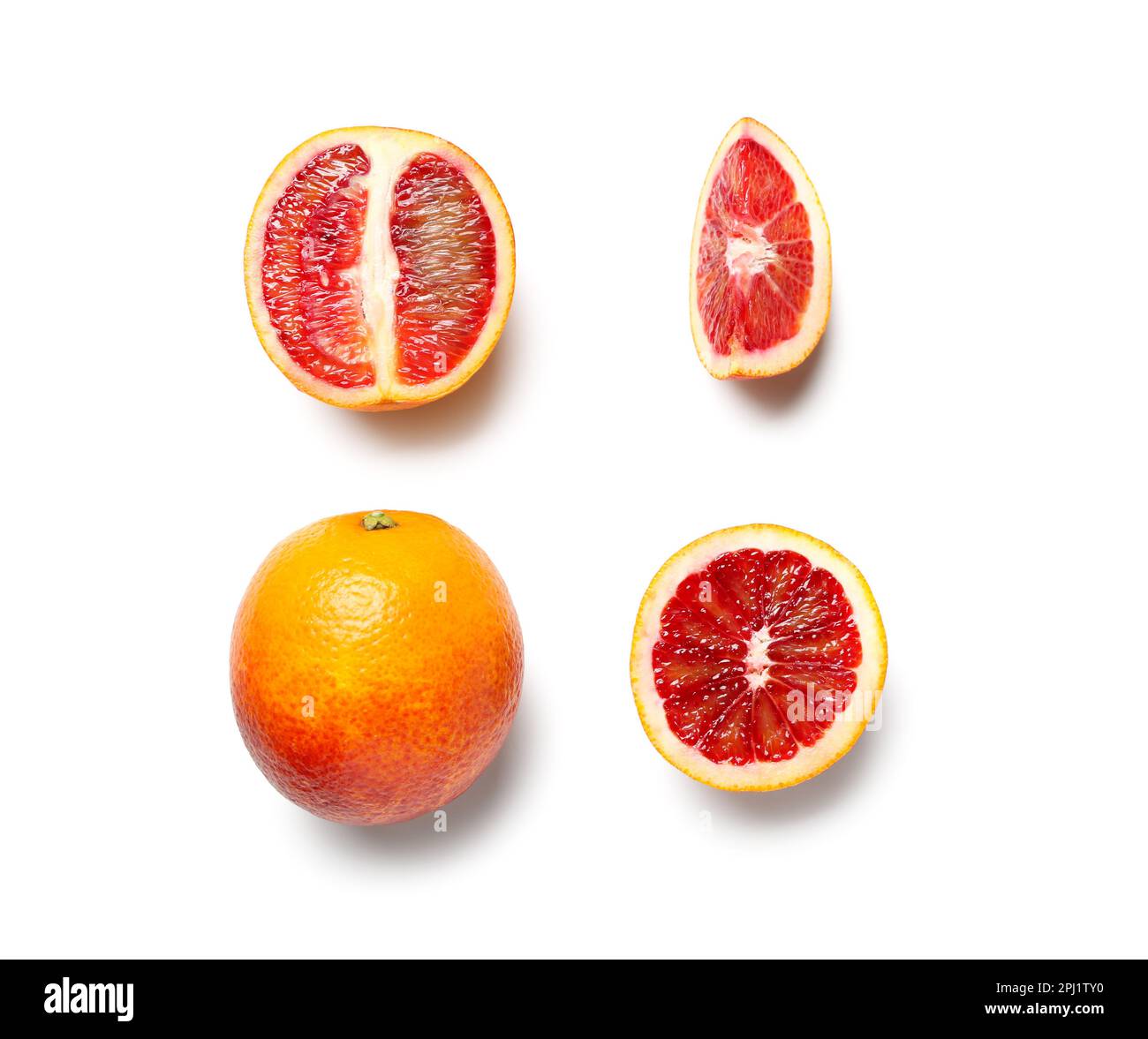 Tasty cut and whole blood orange fruit on white background Stock Photo ...