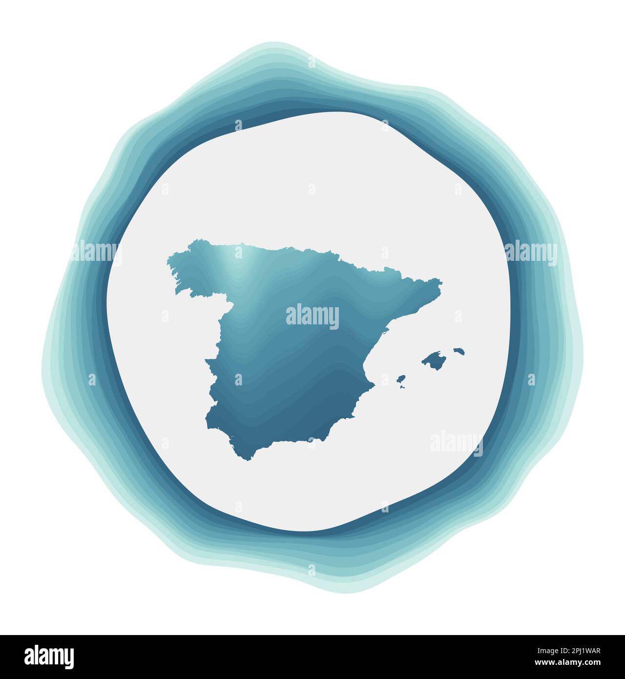 Spain logo. Badge of the country. Layered circular sign around Spain ...