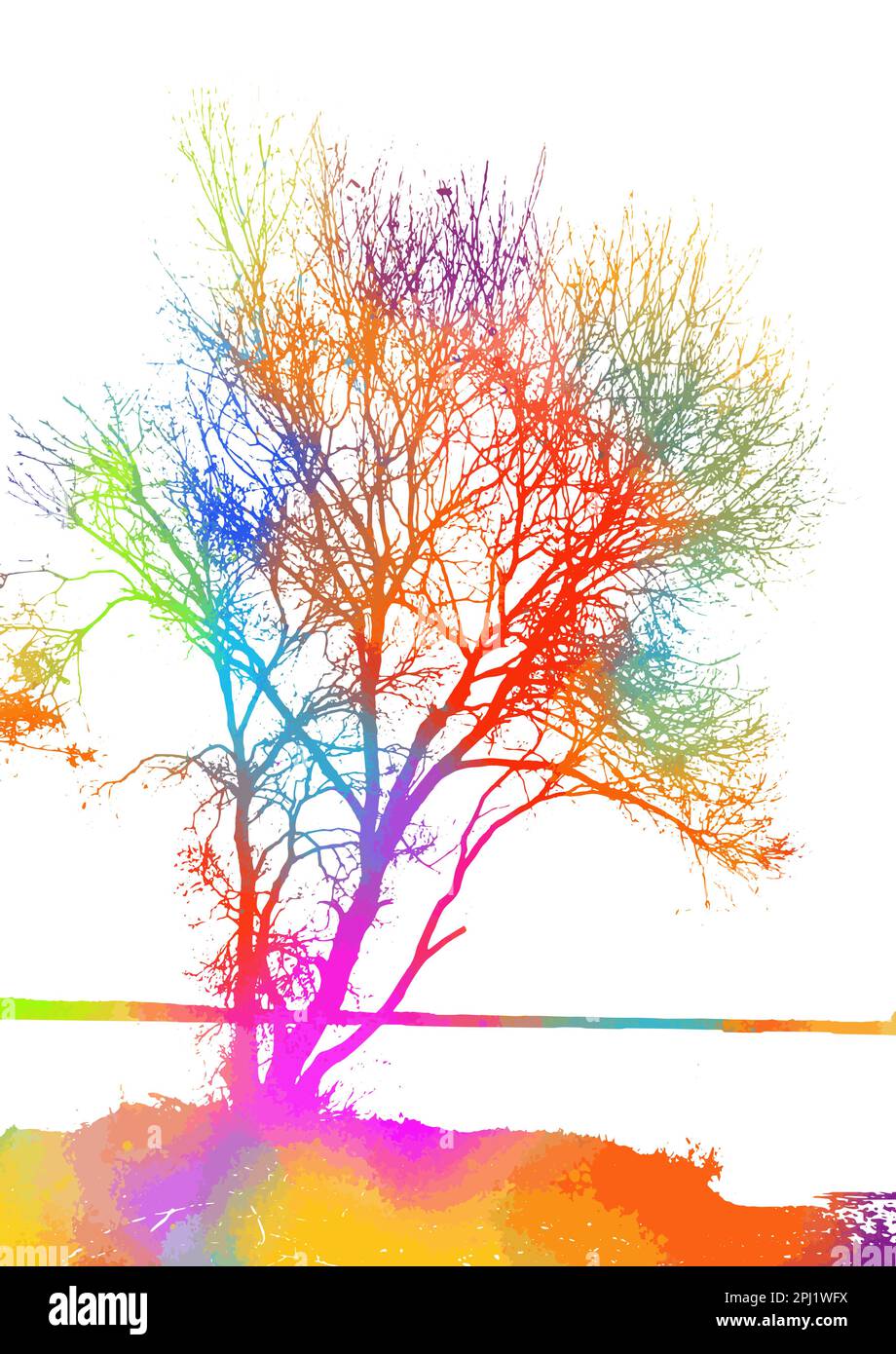 Abstract colored tree. Vector illustration Stock Vector Image & Art - Alamy