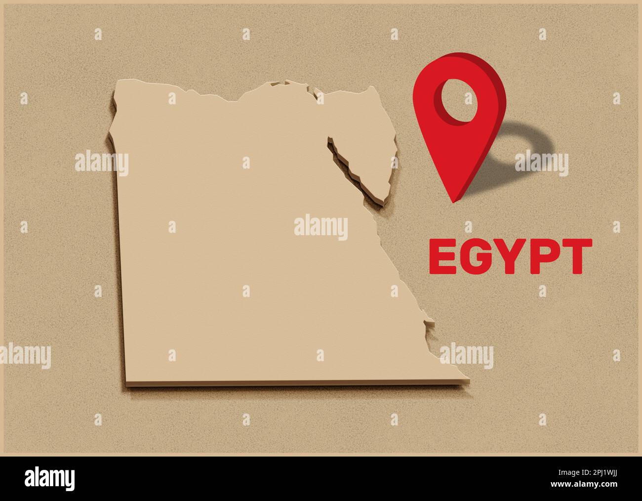 Egypt national 3d map Stock Photo - Alamy