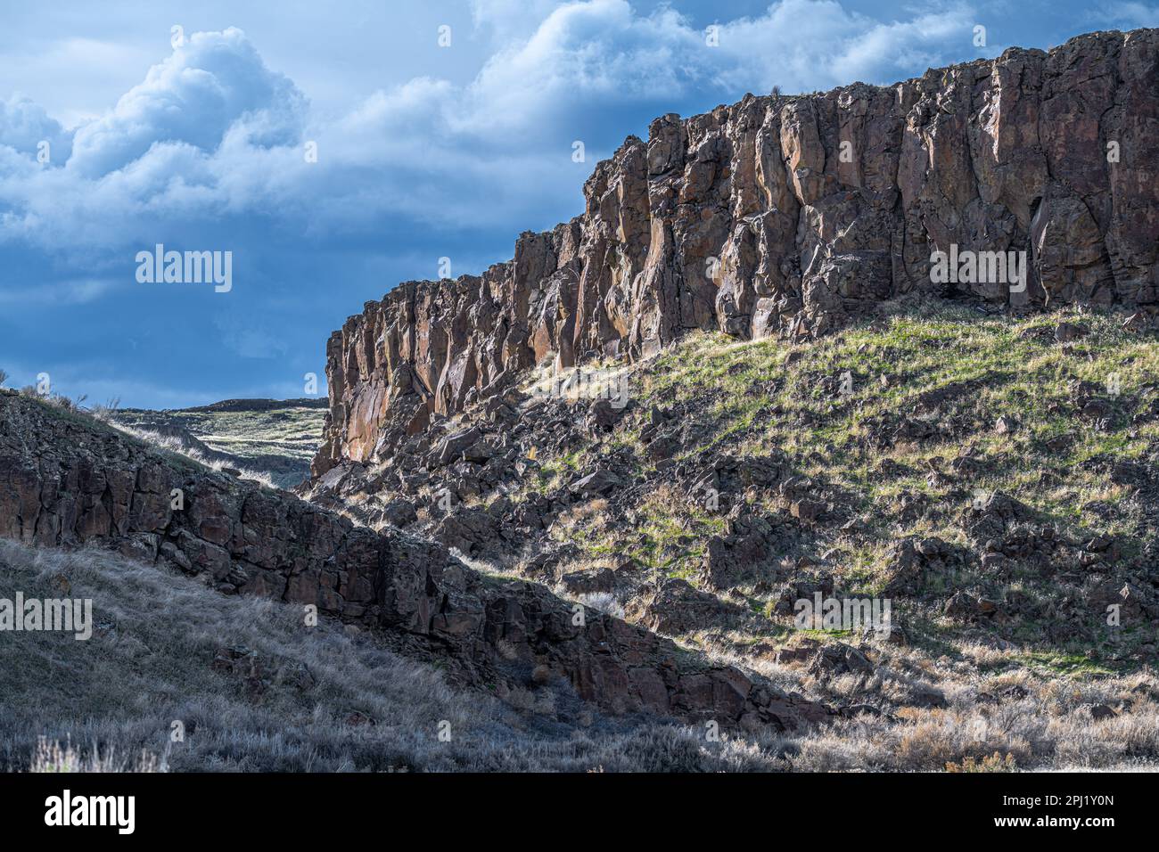 Basalt Structures in the Columbia National Wildlife Refuge Stock Photo ...