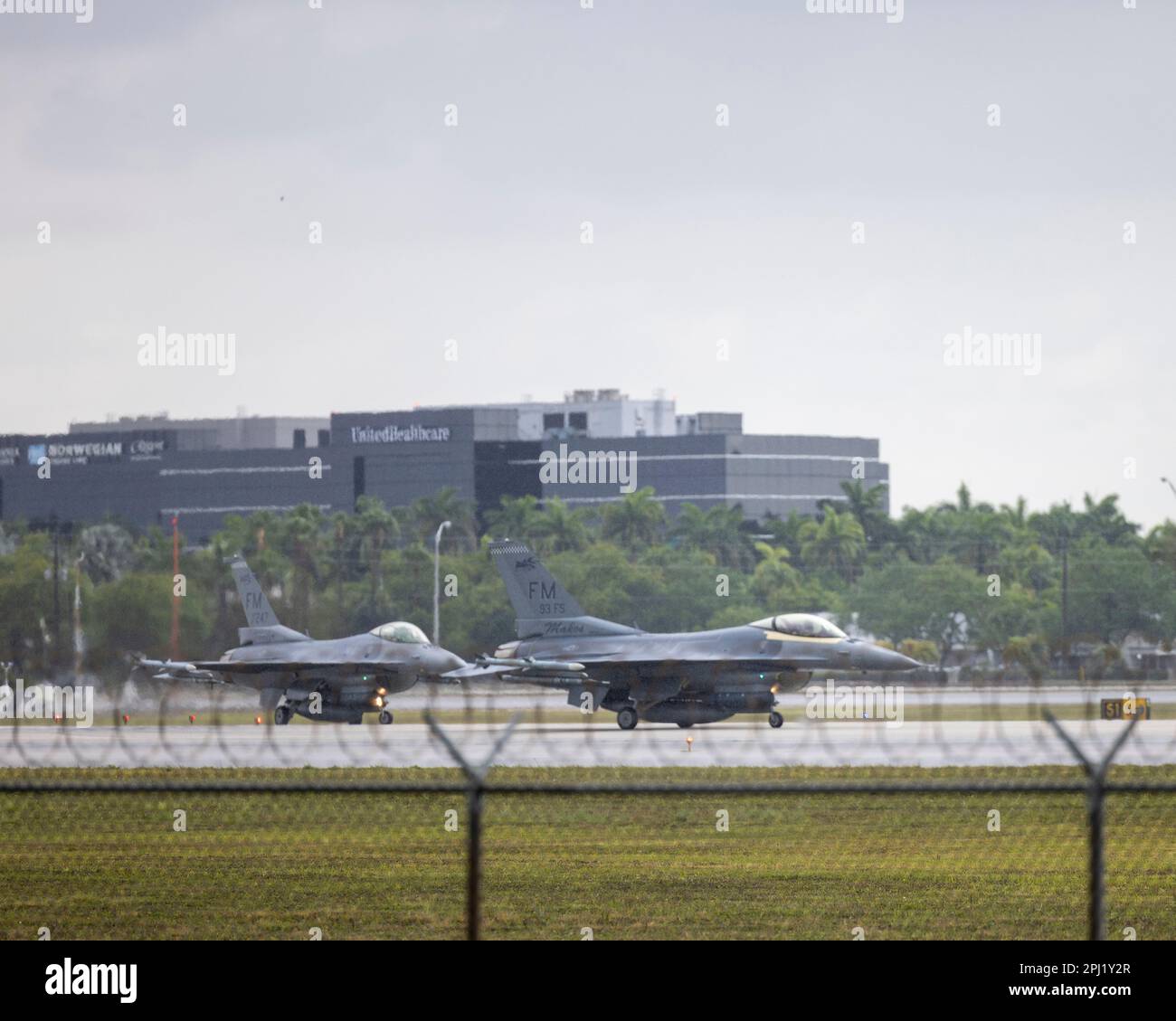 F16 fighter jets from the Homestead Air Reserve Base are spotted at the ...