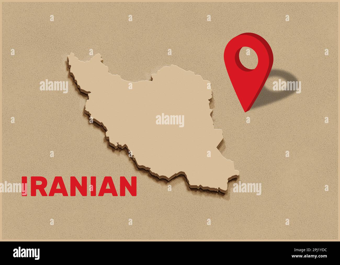 Iran national 3d map Stock Photo - Alamy