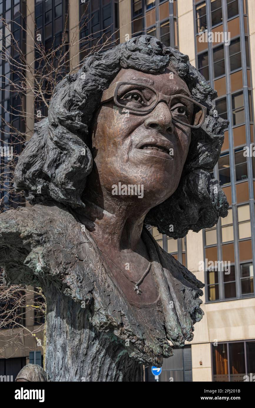 Bronze statue of Betty Campbell, Central Square, Cardiff Stock Photo ...