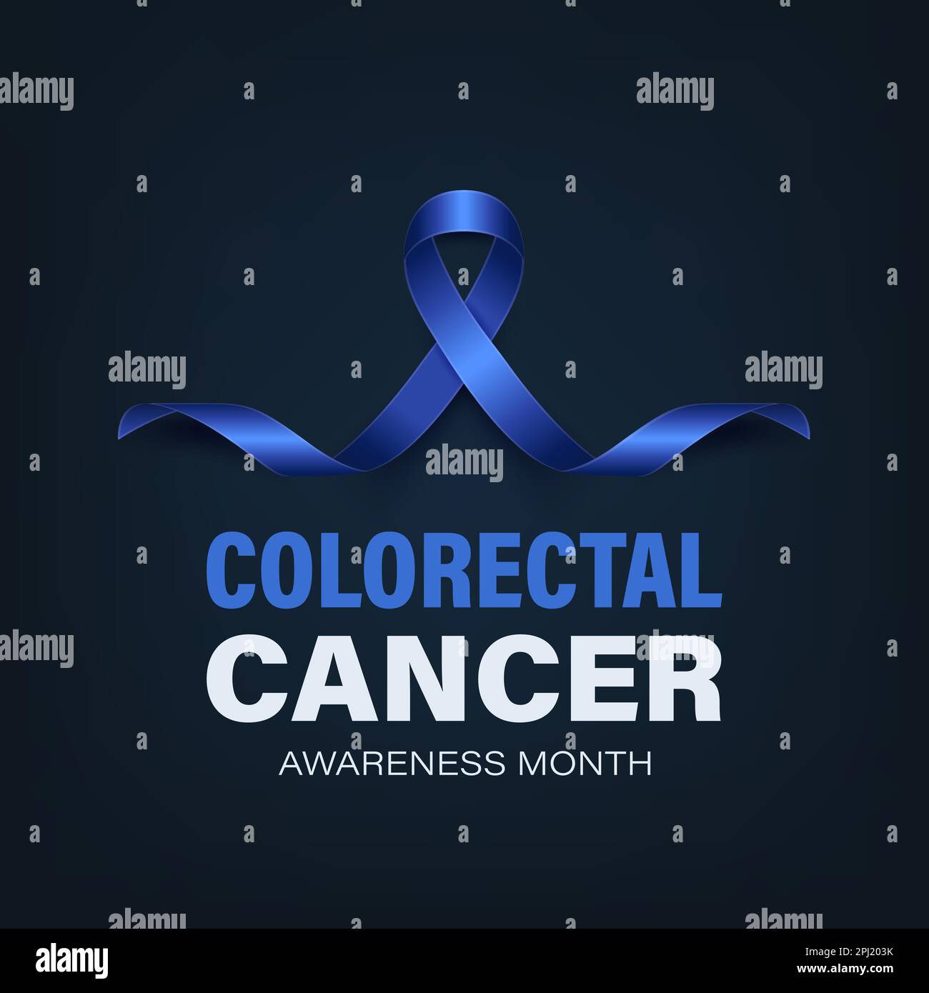 Colorectal Cancer Banner, Card, Placard with Vector 3d Realistic Dark ...