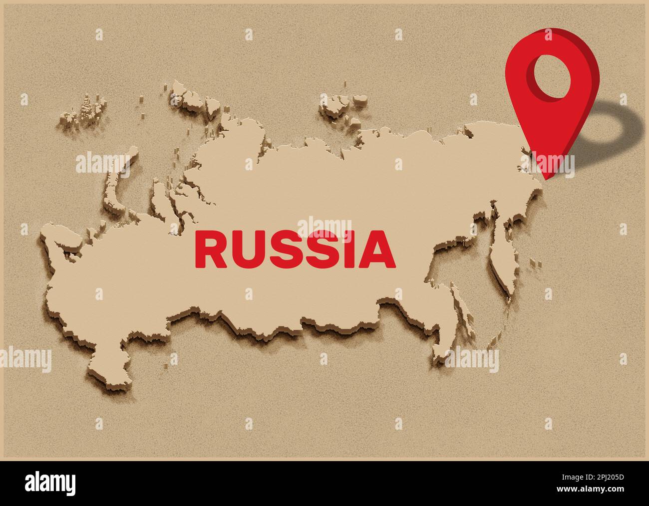 Russia national 3d map Stock Photo - Alamy
