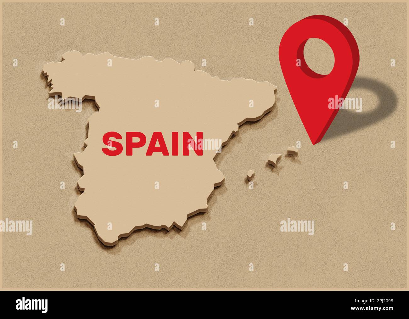 Spain map pin national hi-res stock photography and images - Alamy