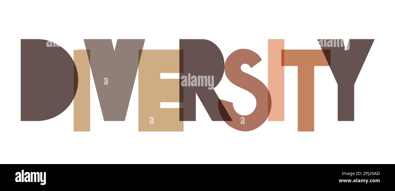 Colorful diversity word on white background - typographical concept ...