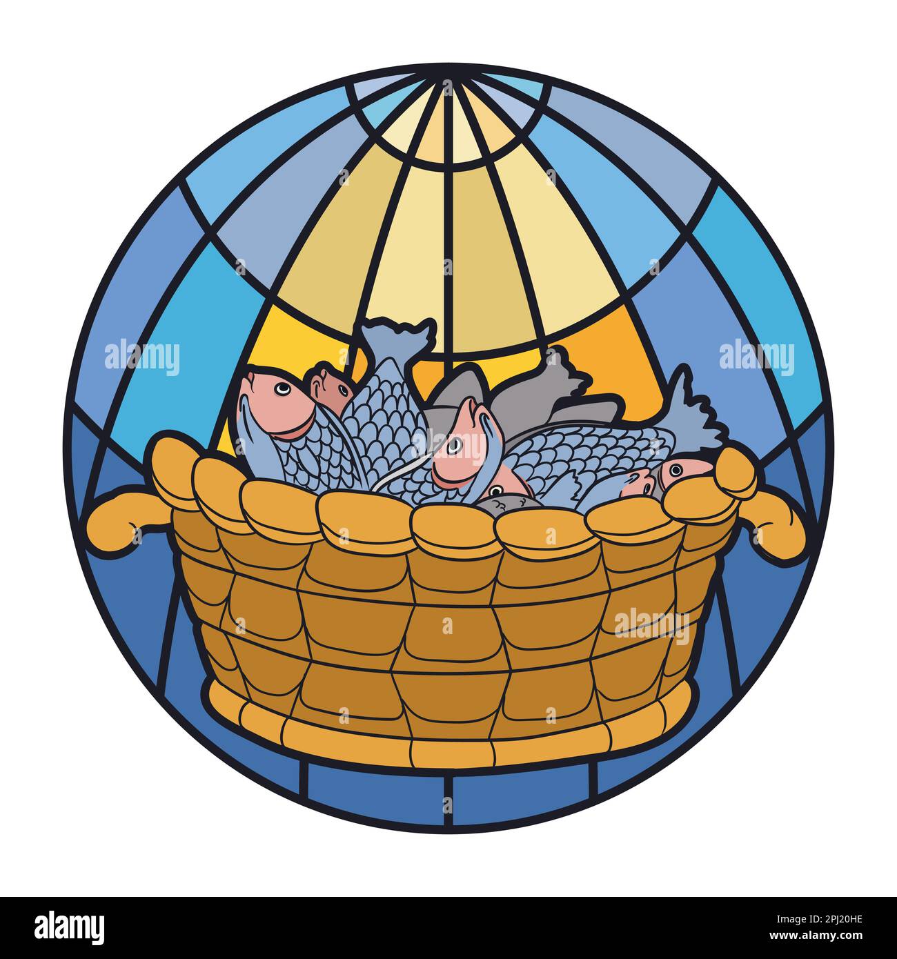Stained glass religious scene Stock Vector Images - Alamy