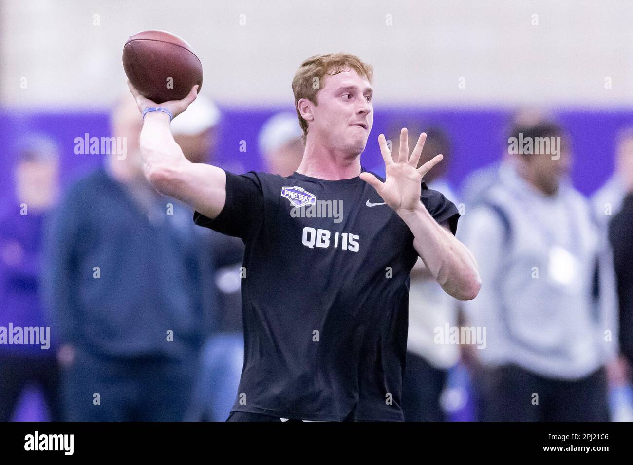 TCU football quarterback Max Duggan throws during NFL Pro Day, Thursday ...