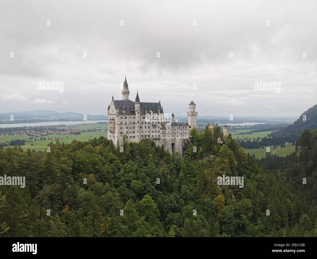 A stunning aerial view of an ancient castle set atop a cliff, providing ...