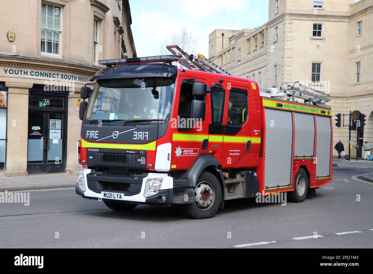 AVON FIRE & RECUE SERVICE VOLVO FIRE APPLIANCE TRUCK IN BATH Stock ...