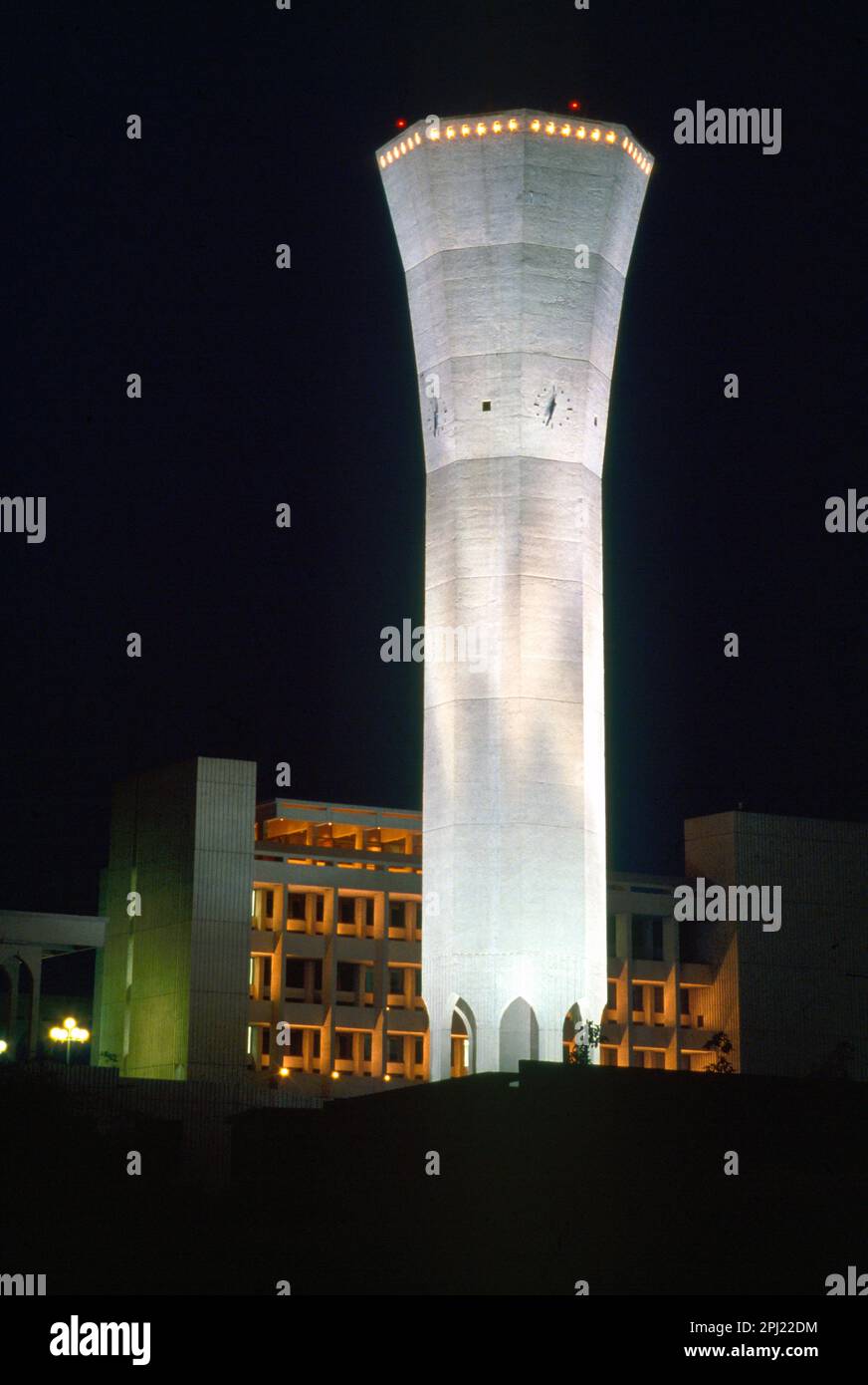 Dahran Saudi Arabia University Of Petroleum Minerals Tower At Night ...