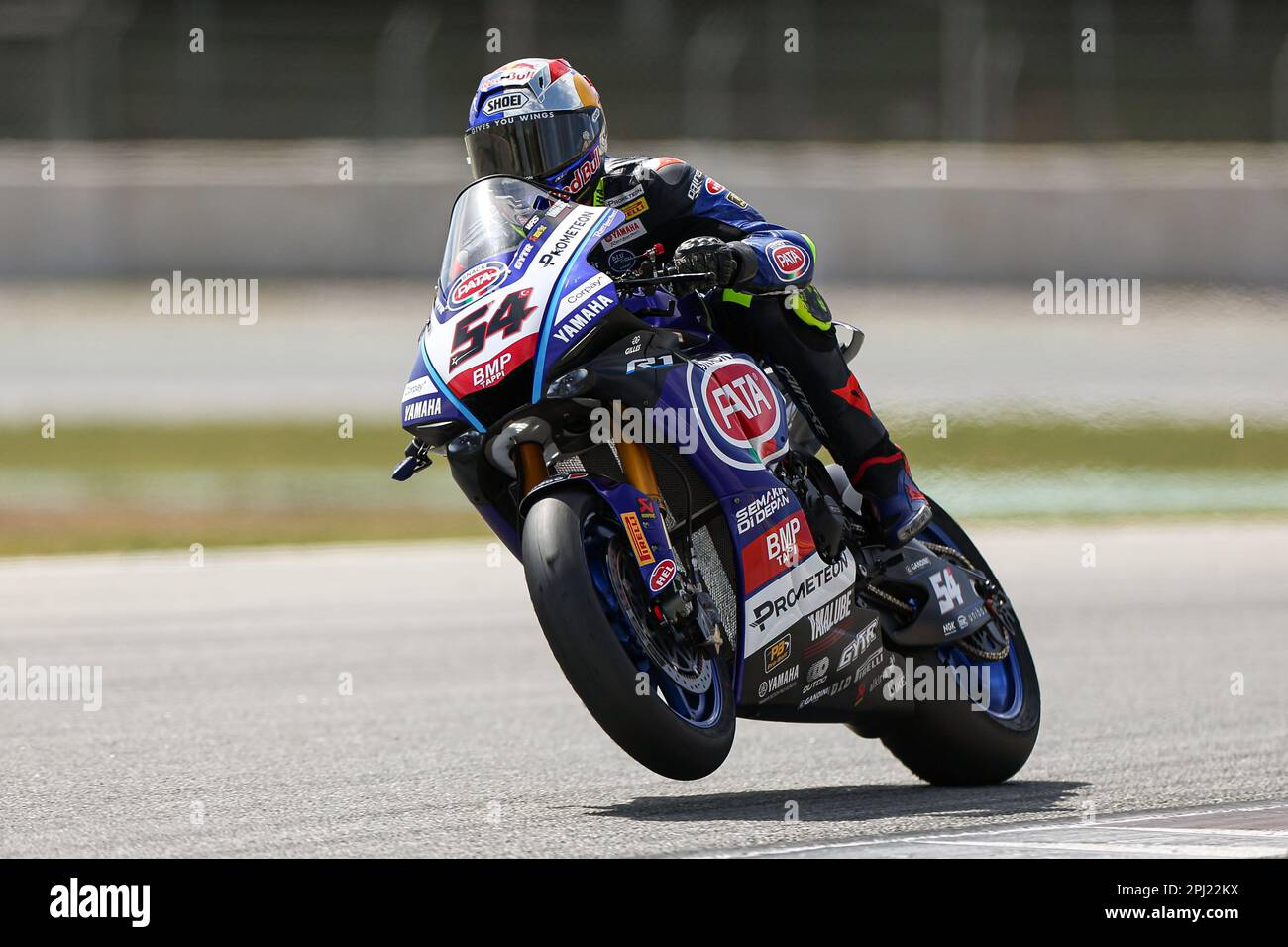 Toprak Razgatlioglu from Turkey of Pata Yamaha Prometeon WorldSBK team ...