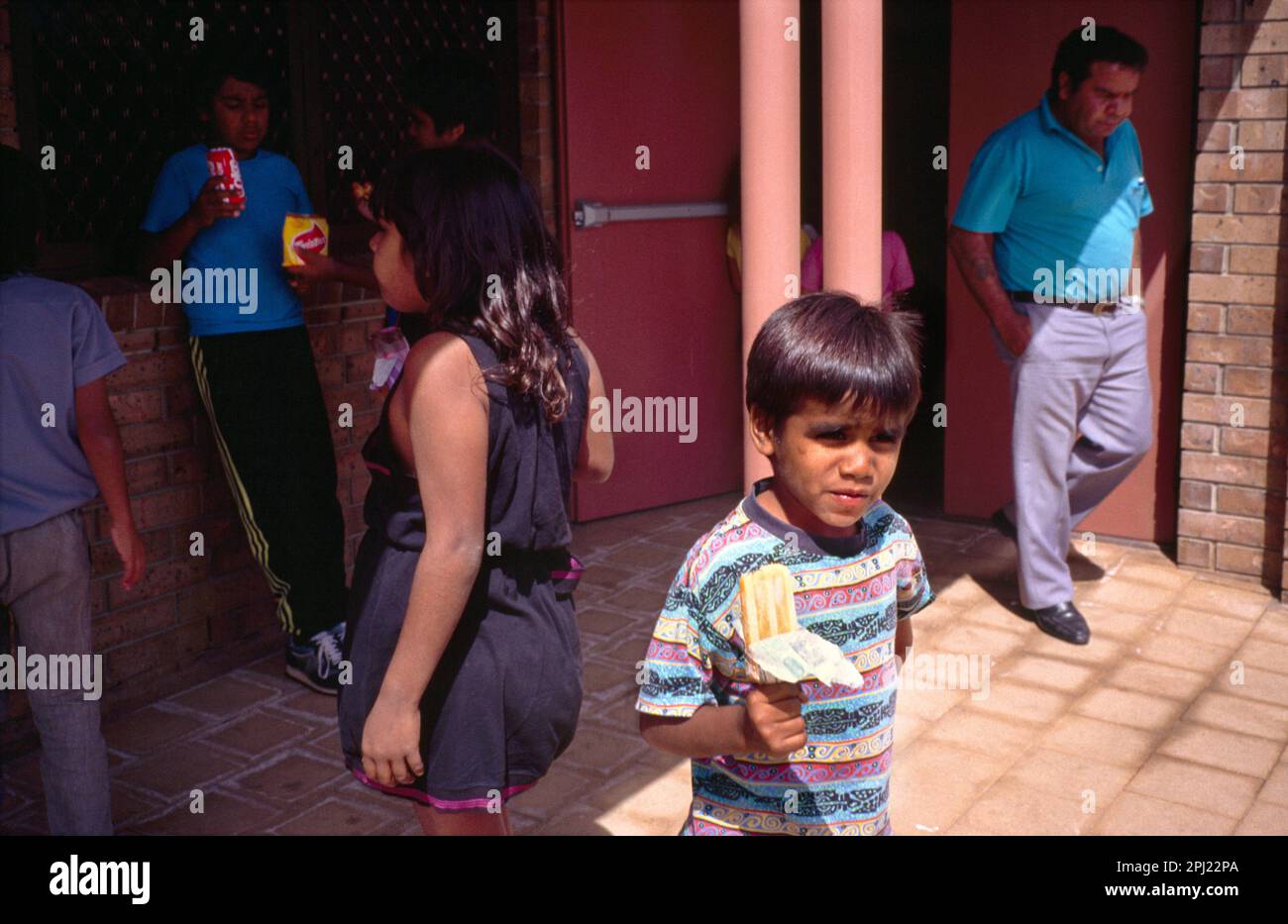 Adelaide Australia Aboriginal School Children At Tuck Shop Stock Photo ...
